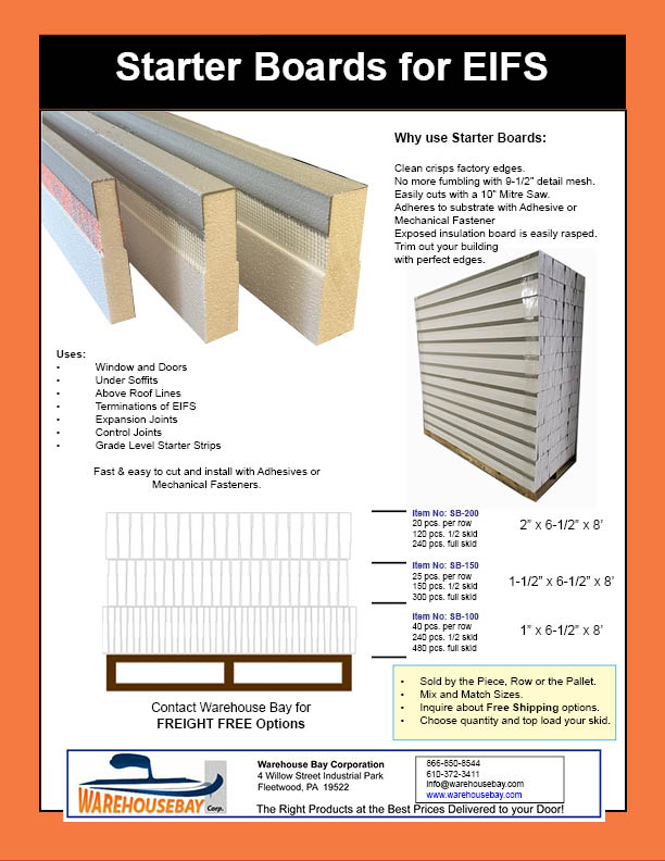 Eifs starter boards, eifs starter strips, starter strips,