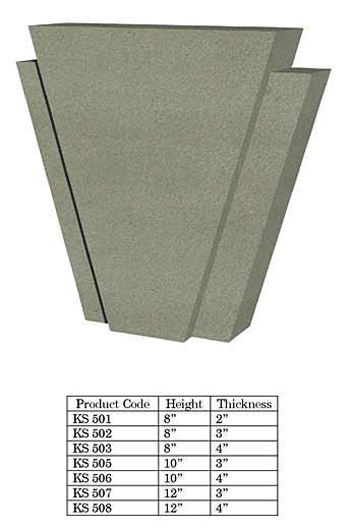 Keystones, 12" height x 3" thick