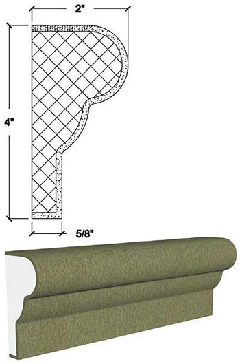 Trim, 2 inch wide x 4 inches height x 8 foot